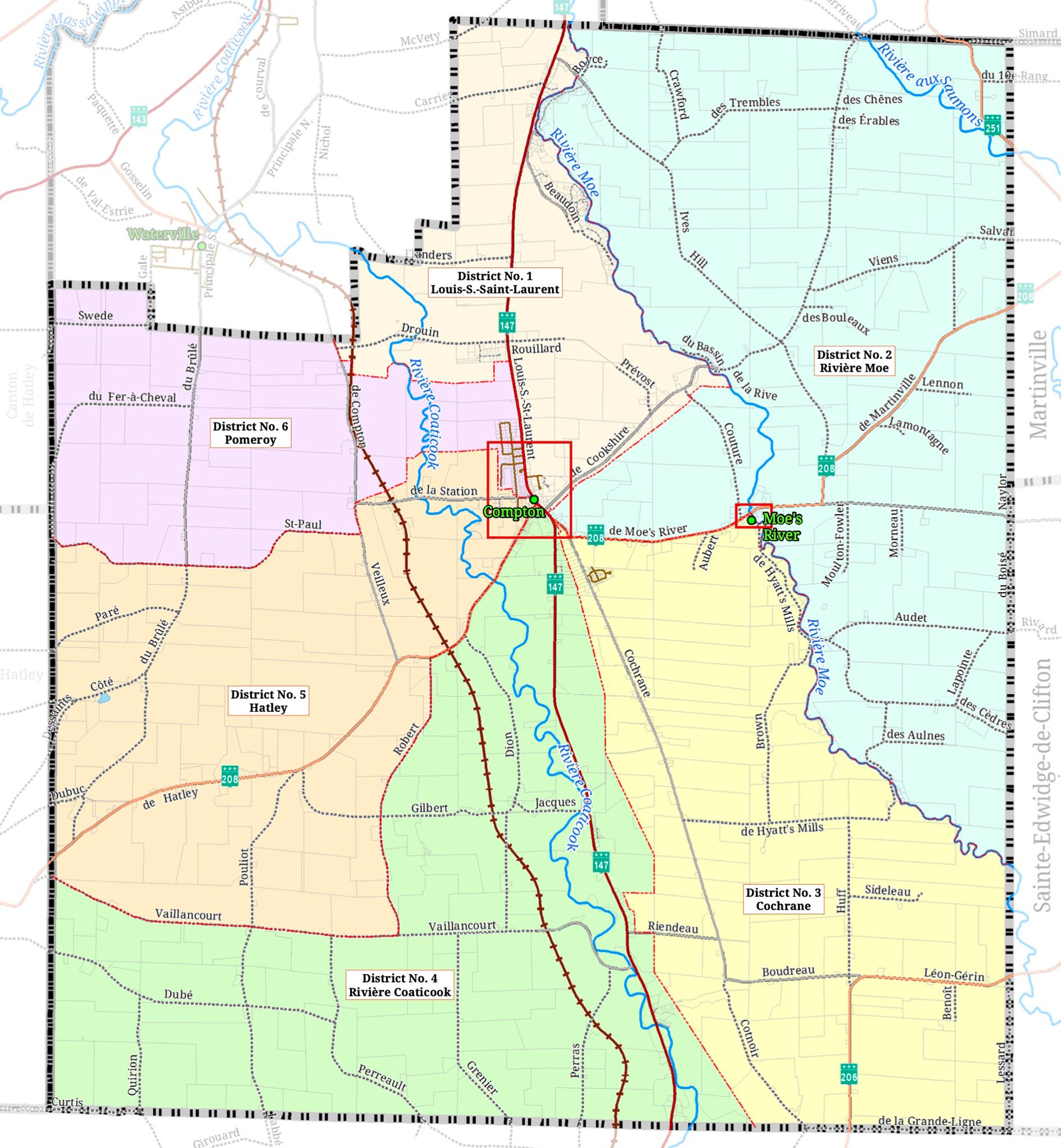 Cartes de Compton - Municipalité de Compton