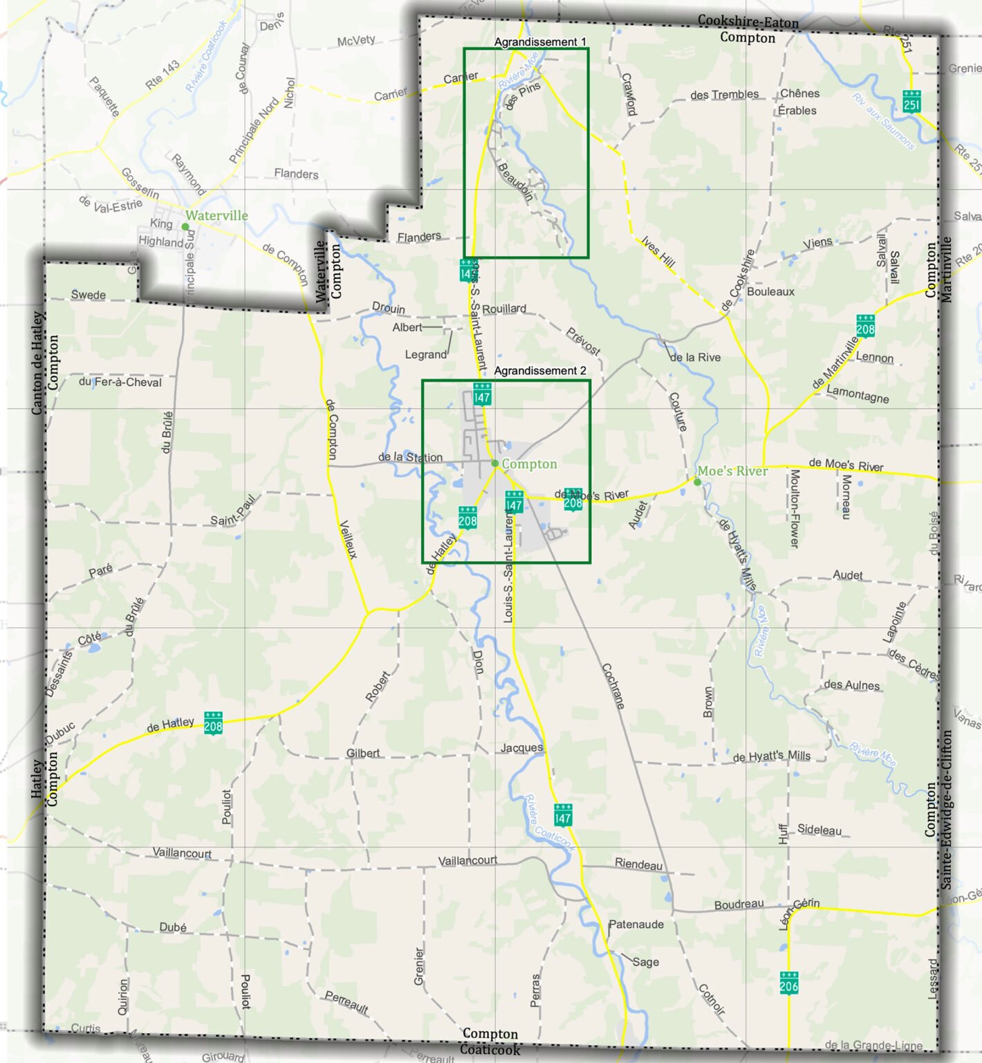 Cartes de Compton - Municipalité de Compton